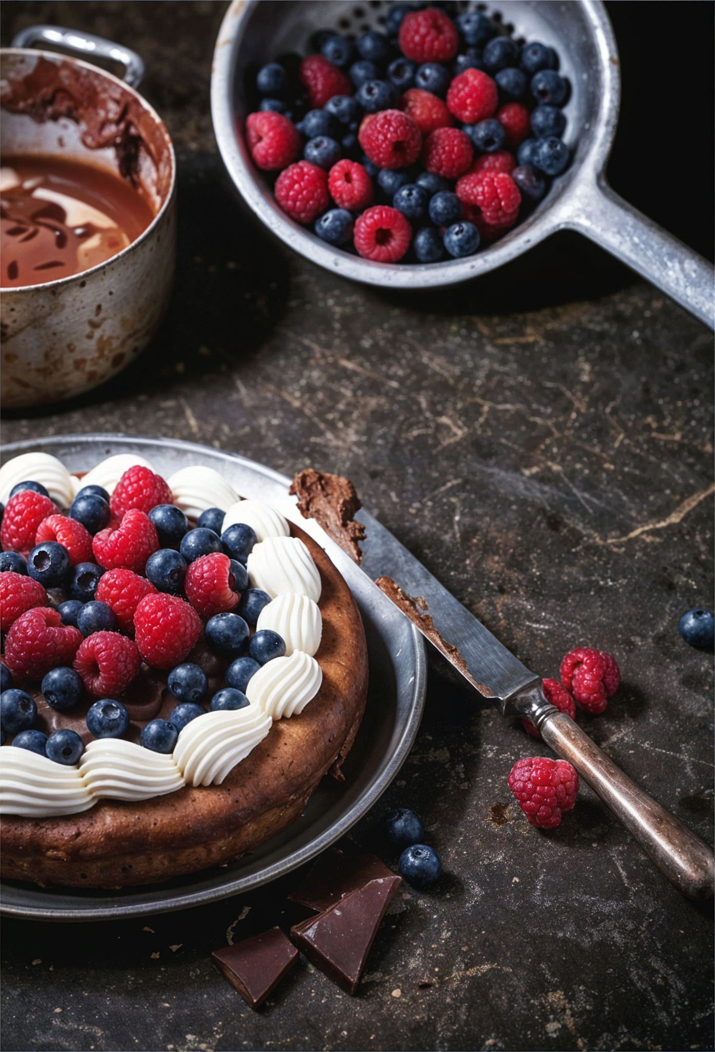 Gâteau au chocolat et fruits rouges - Laiterie du Forez